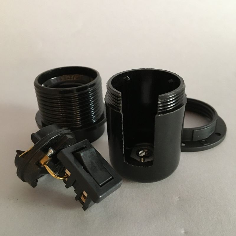 douille électrique noire E27 avec interrupteur